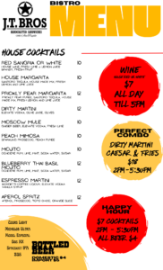 Menu - JT Bros