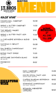 Menu - JT Bros